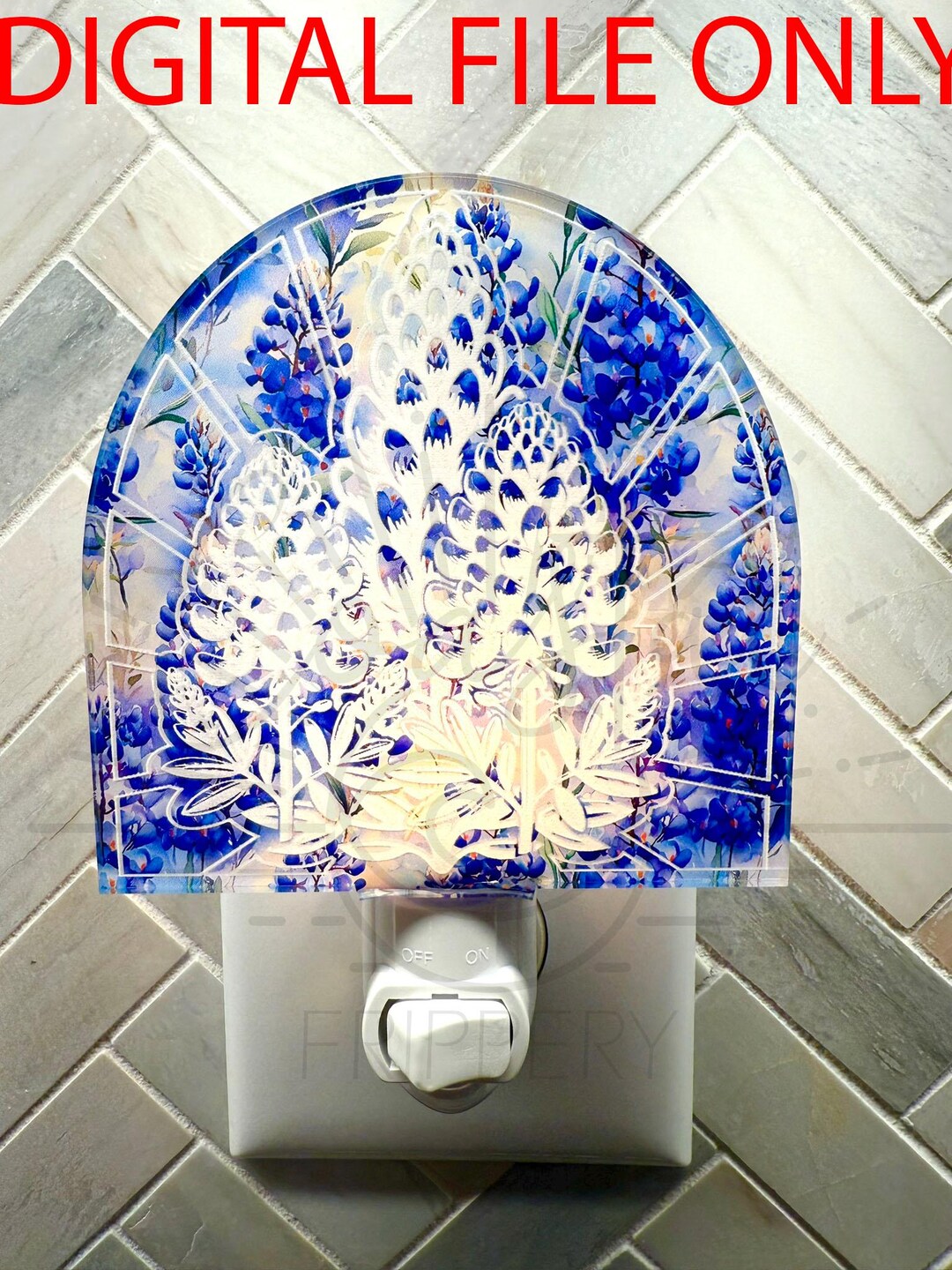 Bluebonnet Nightlight - Texas Bluebonnet Acrylic Nightlight ...