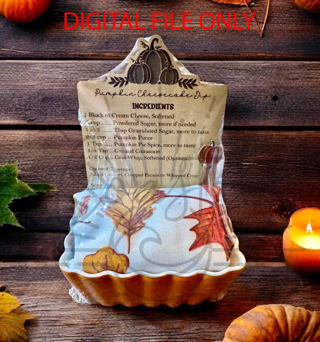 Pumpkin Pie Dip Recipe Card Bundle - Pumpkin Pie Dip Recipes SVG File ...