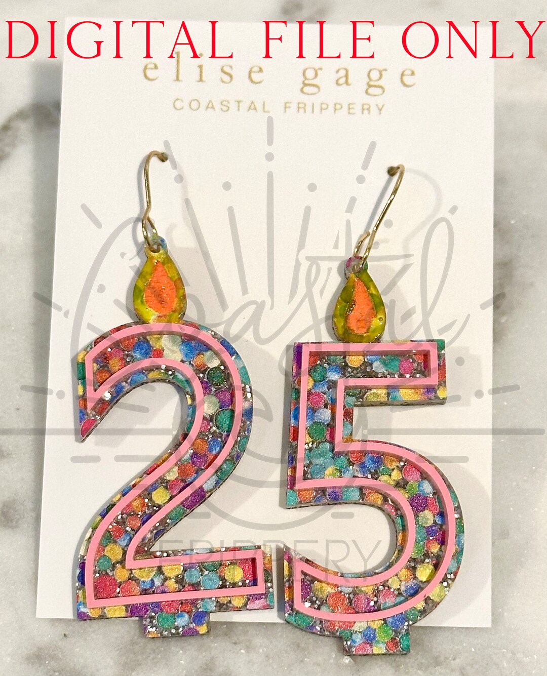 Layered Birthday Candle Earrings File - Birthday Earrings File ...