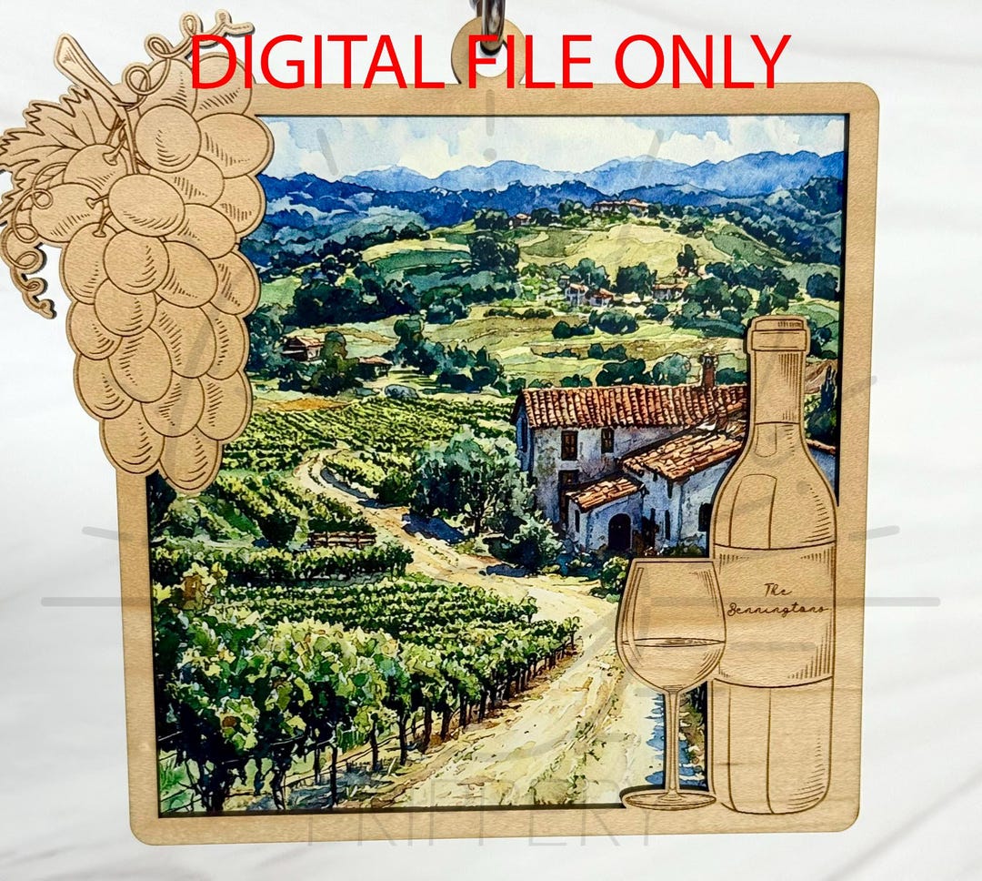 Winery Sun Catcher - Wine Sun Catcher - Diode Sun Catcher DIGITAL File ...