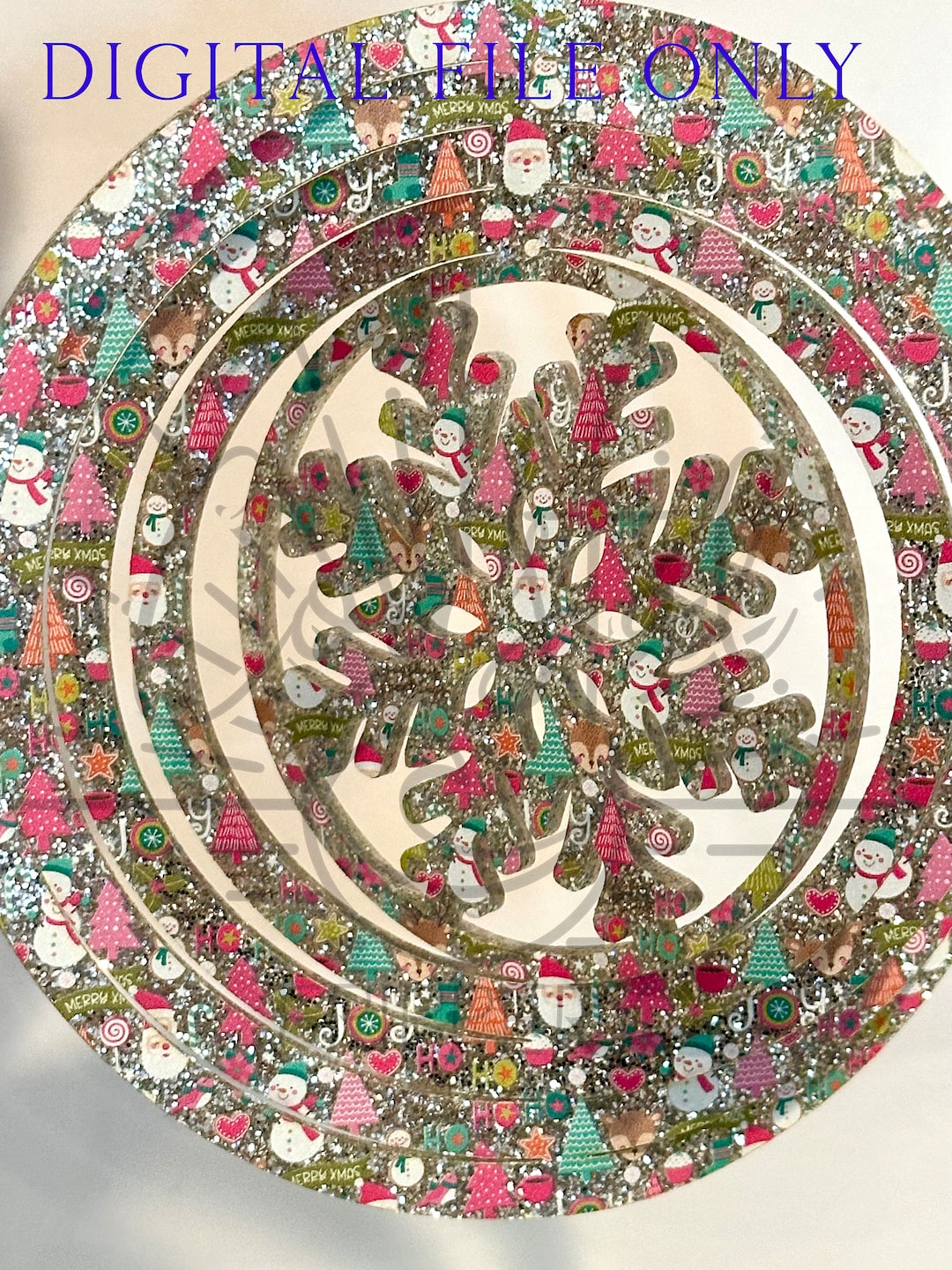 3D Christmas Ornament Spinner File - Snowflake Ornament File - DIGITAL ...