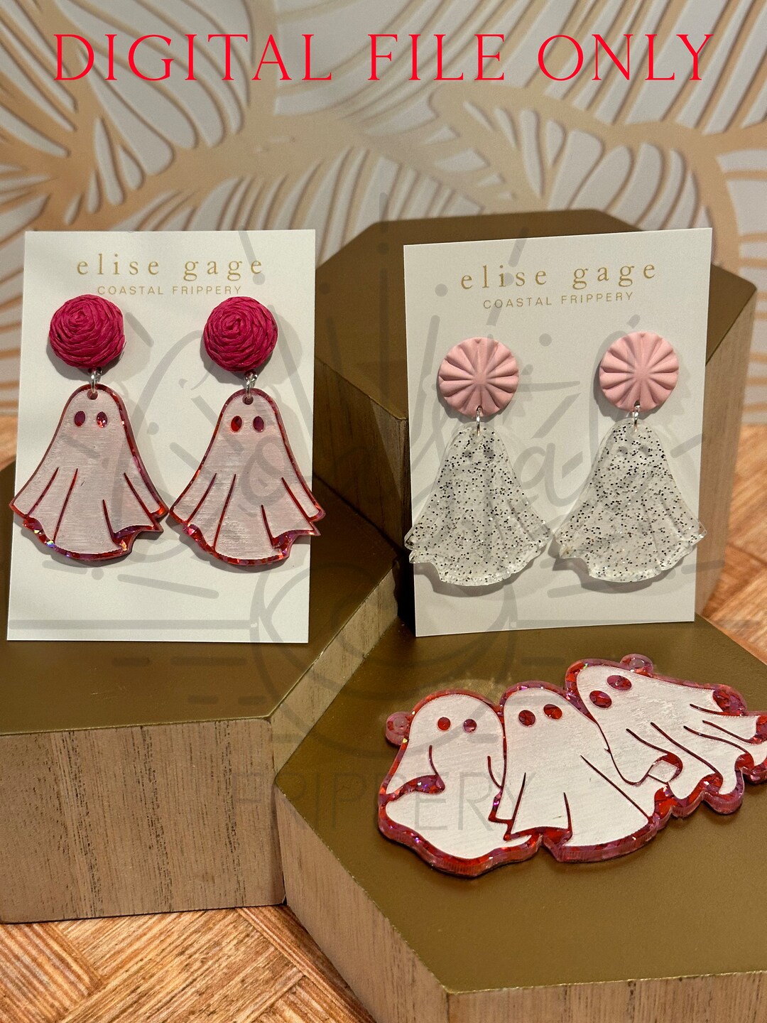 Halloween Ghosts Necklace and Earring Set File - Groovy Ghosts Earrings ...