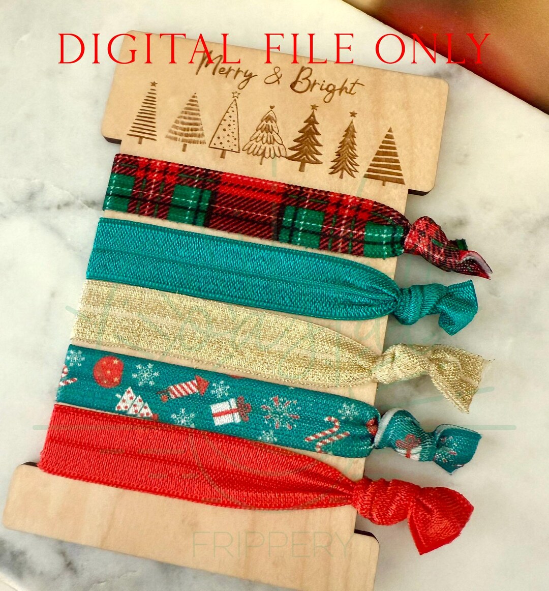 Christmas Merry & Bright Hair Tie Board File - Christmas Hair Tie Board ...