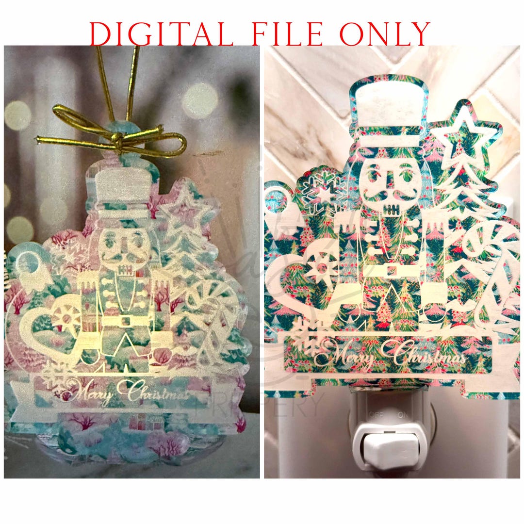 Nutcracker Night Light and Tea Light Ornament Bundle #1 - Acrylic Night ...