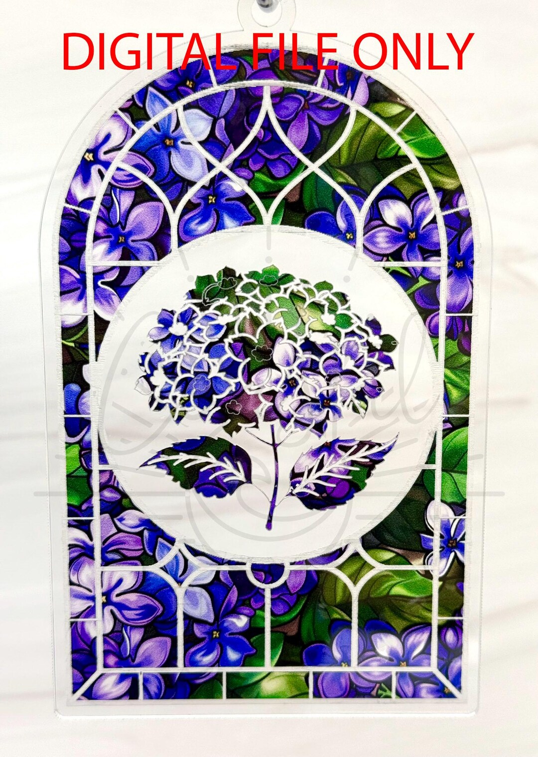 Stained Glass Hydrangea Acrylic Suncatcher - DIGITAL FILE Only - Etsy