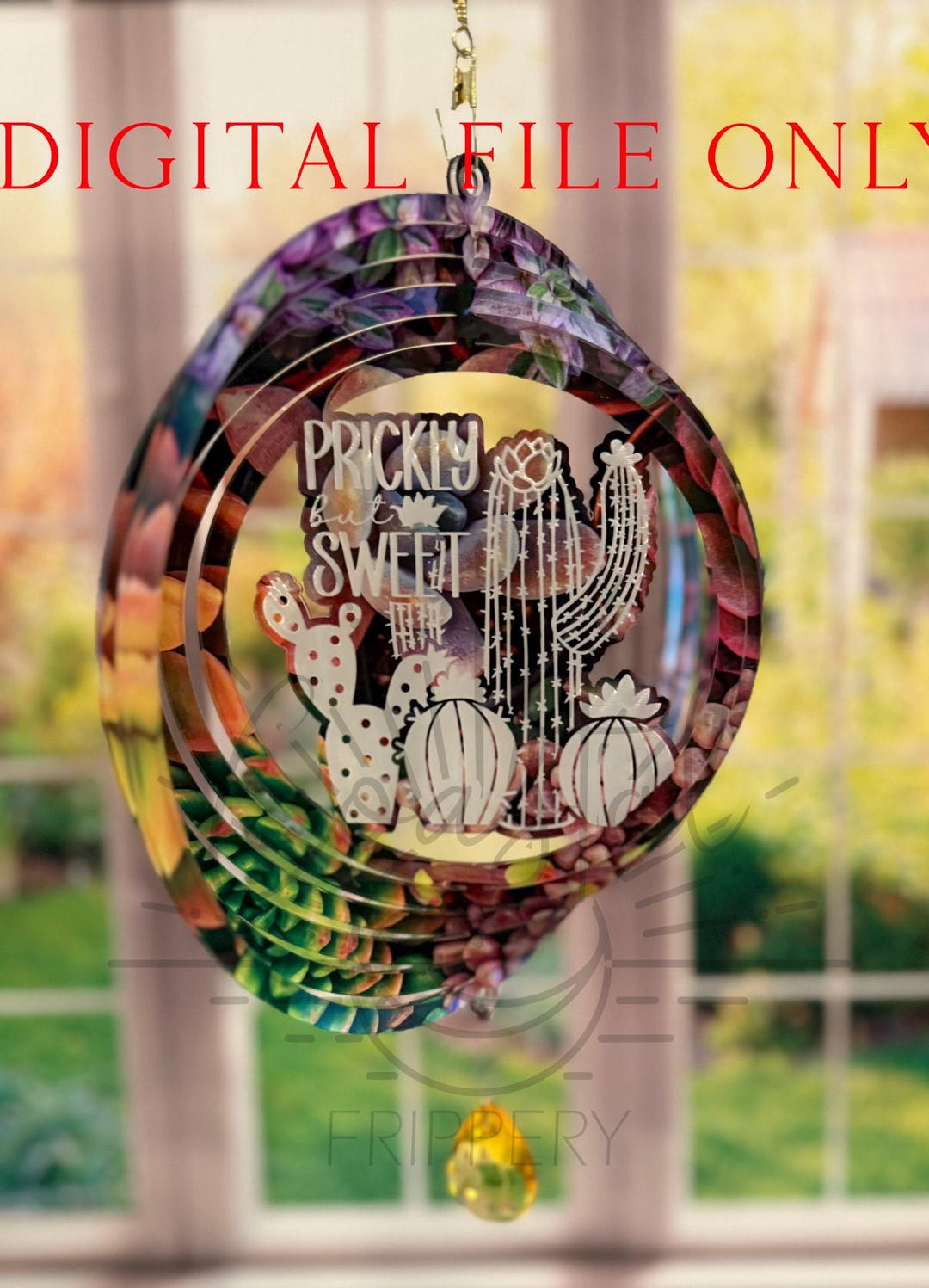 Cactus Wind Spinner and Wind Chime Bundle - Acrylic Wind Spinner - DIGITAL FILE ONLY - Etsy