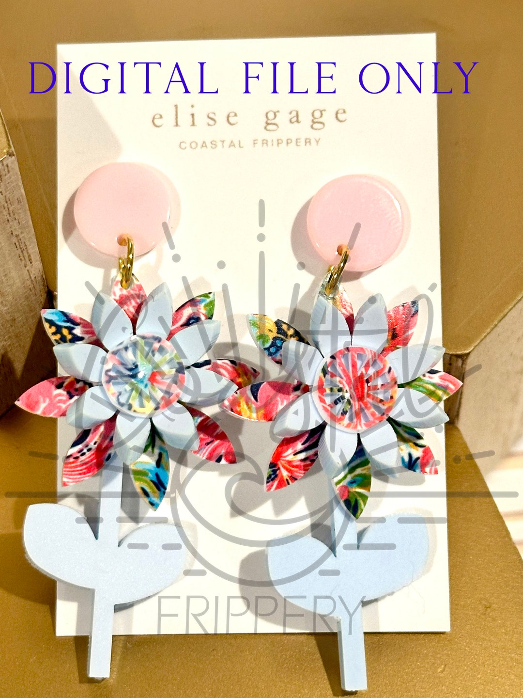 3D Molded Flower Earrings With Stem - DIGITAL FILE ONLY - Flower 1 - Etsy