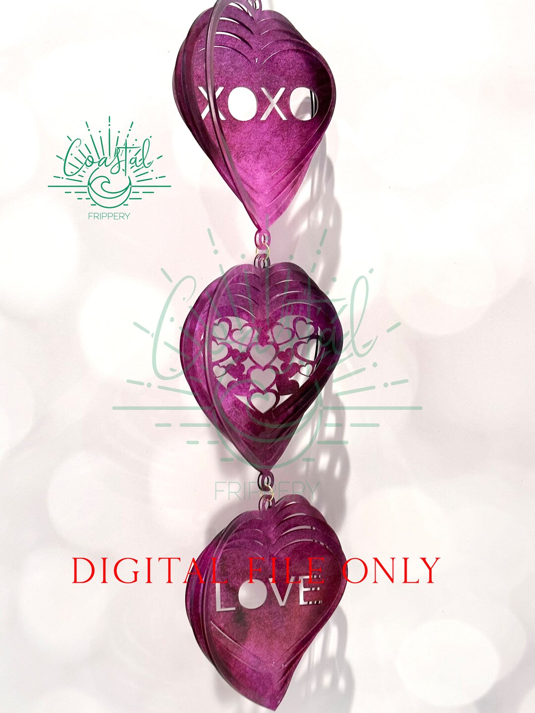 DIGITAL FILE Only Valentine Triple Heart Wind Spinner SVG File - Etsy