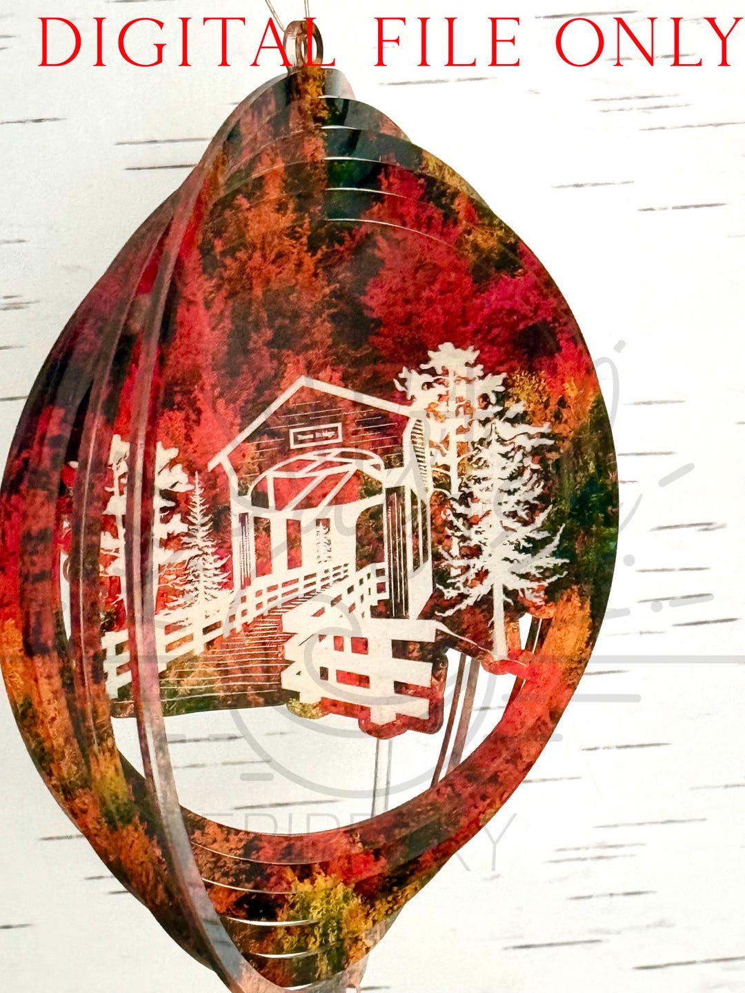 Covered Bridge Spinner and Windchime Bundle - Acrylic Spinner - Acrylic ...