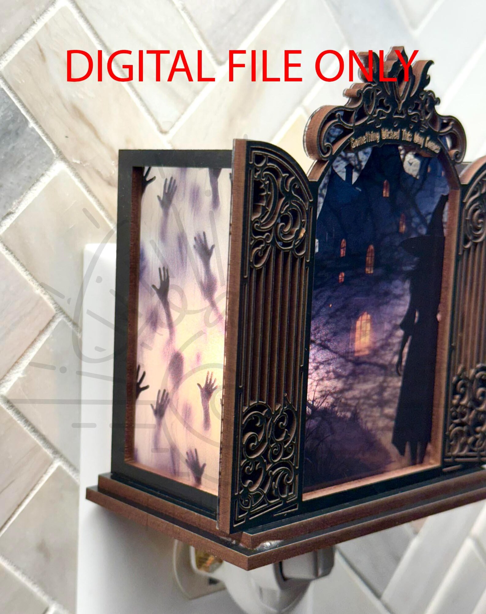 Haunted Gate Night Light Lantern - Spooky Lantern Night Light - Witch ...