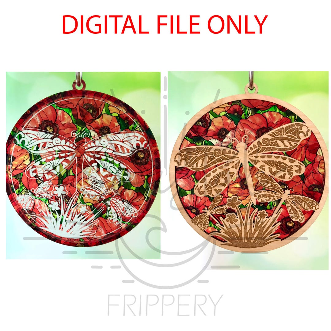 Dragonfly Sun Catcher - 2 Versions - DIGITAL FILE Only - Etsy