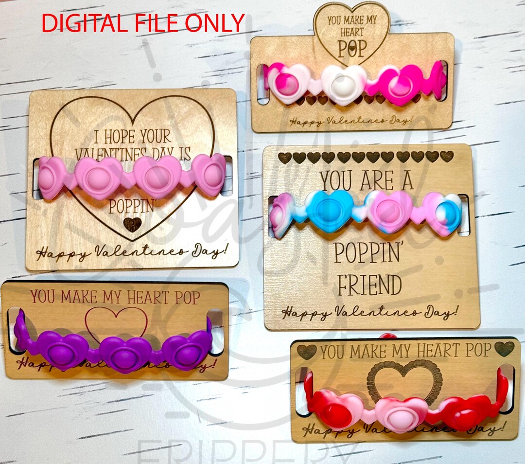 Valentine Popper Bracelet Board - Valentine Card File - Valentine ...