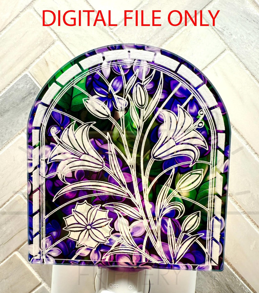 Floral Stained Glass Night Light - Acrylic Nightlight - Nightlight Heat ...