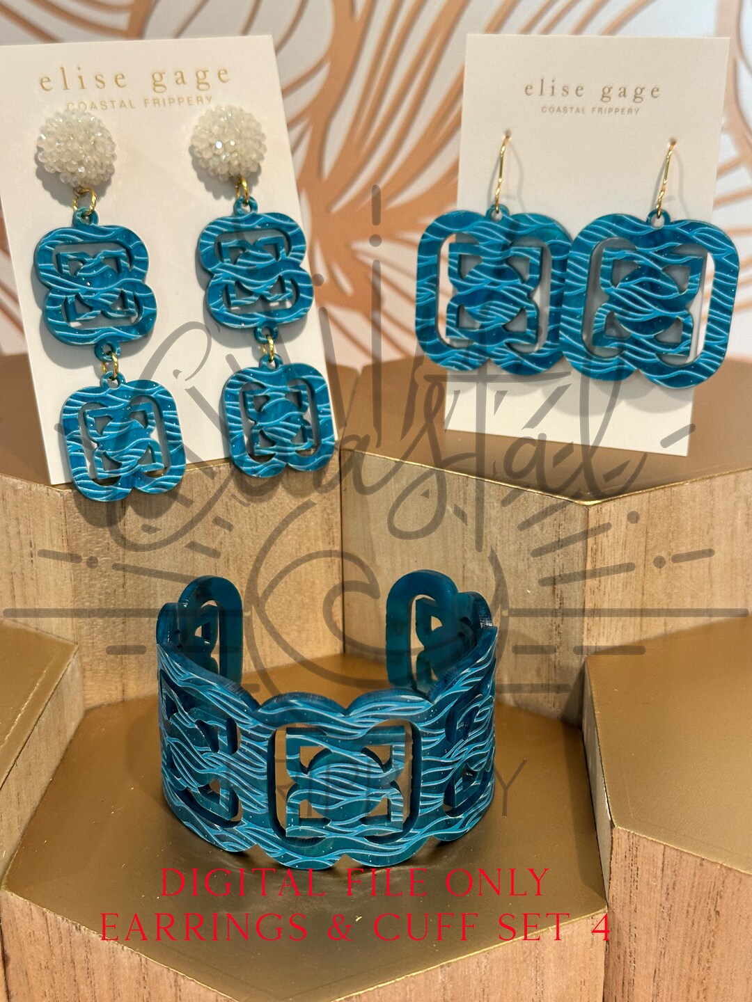 Acrylic Cuff and Earring Set File - DIGITAL FILE ONLY - Bundle of 1 ...