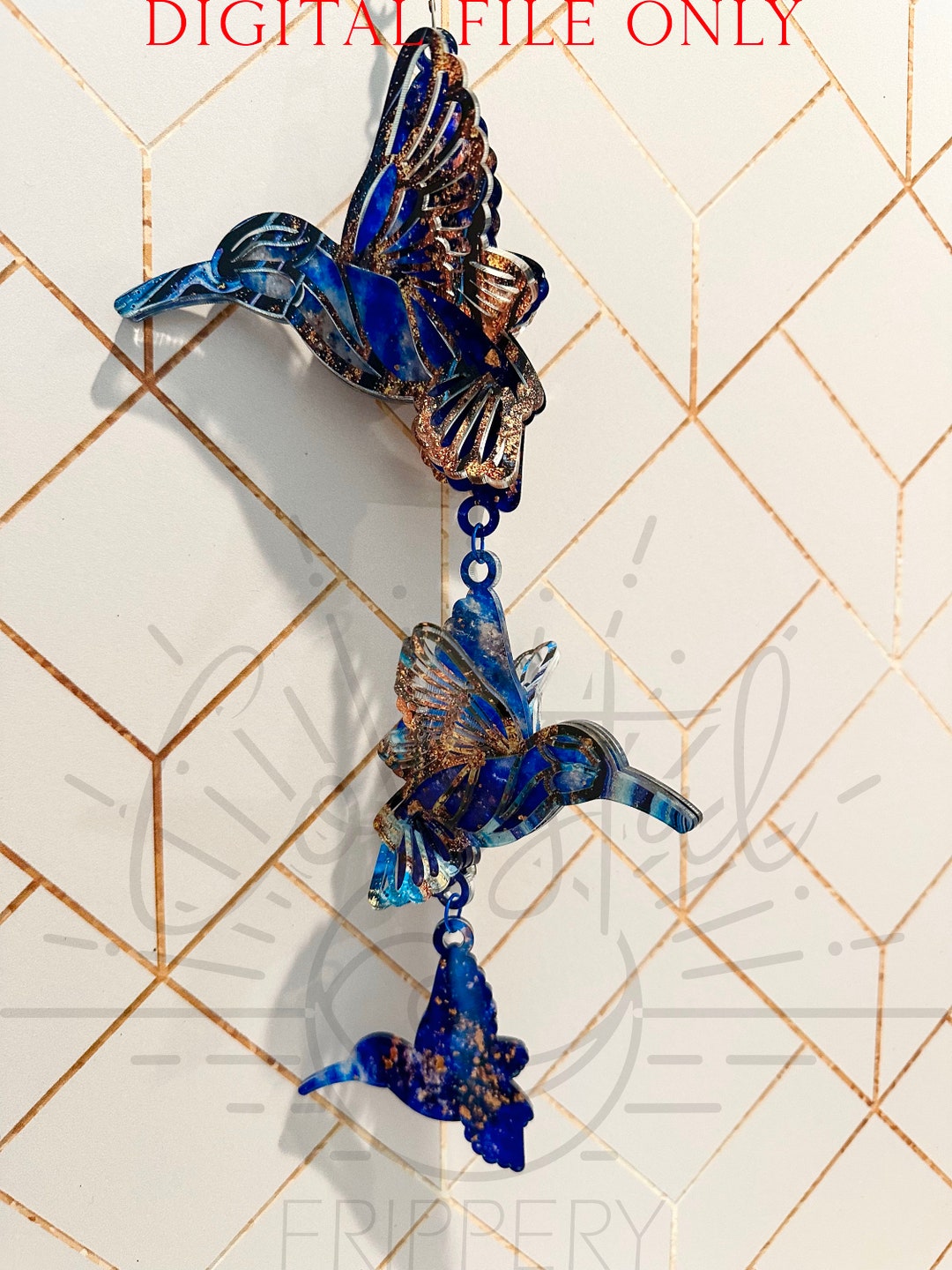 Triple Hummingbird Mobile / Triple Hummingbird Wind Spinner - DIGITAL ...