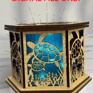 Sea Turtle Hexagon Lantern - Sea Turtle Lantern - Diode Friendly ...