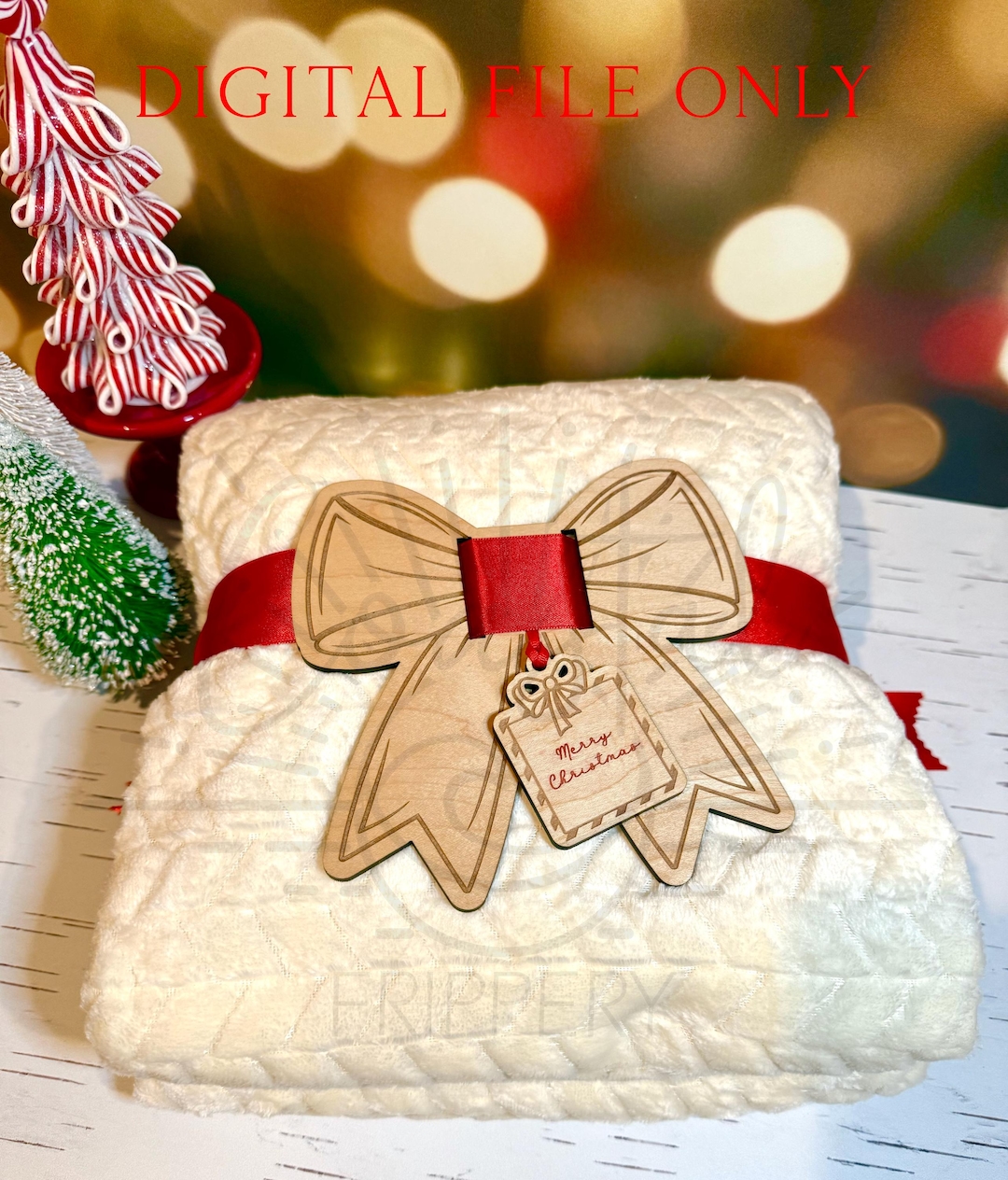 Bow Shape Blanket Gift Tags - Coquette Bow Gift Tag - Blanket Tags ...
