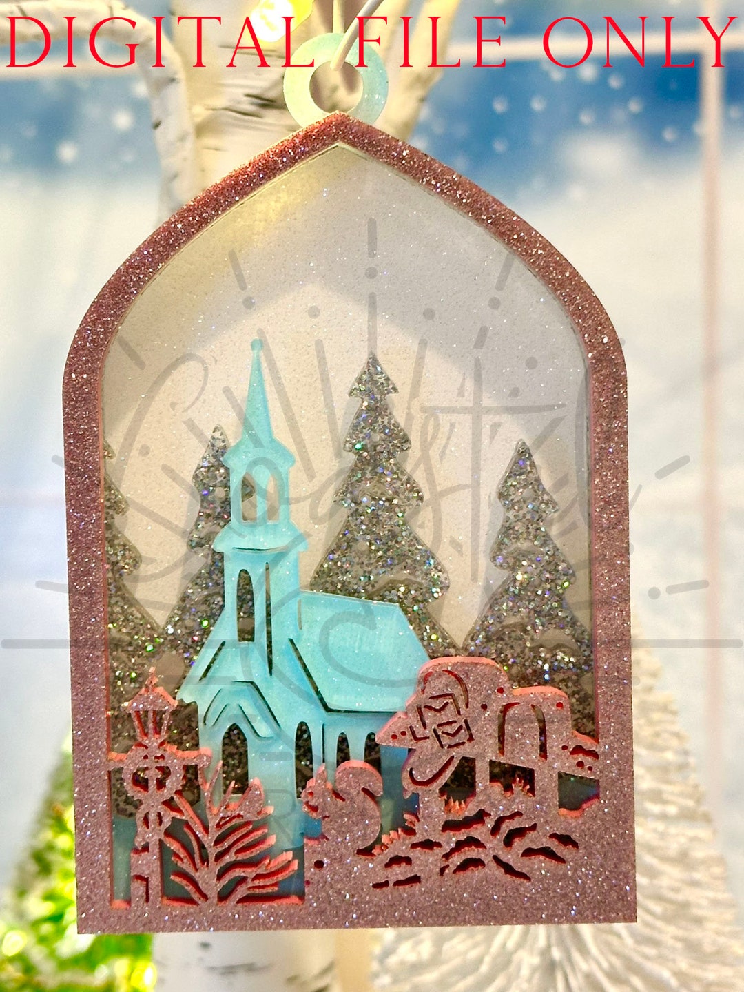 Layered Church Christmas Ornament File - Layered Ornament File - Church ...