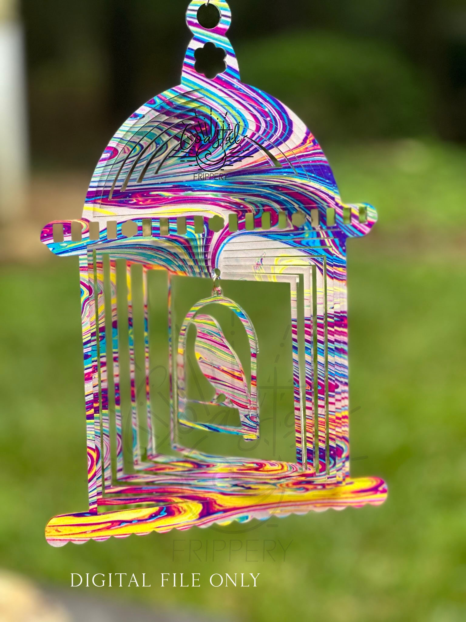 DIGITAL FILE ONLY Bird Cage Wind Spinner and Ornament Bundle - Etsy
