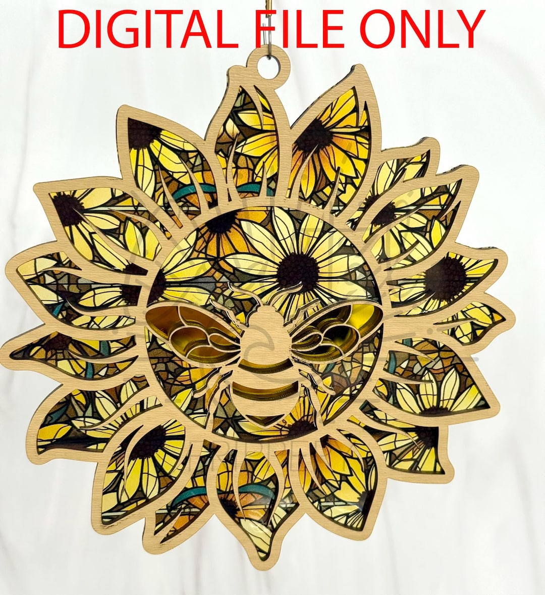 Bee in Sunflower Sun Catcher - Bee Sun Catcher - Sunflower Suncatcher ...