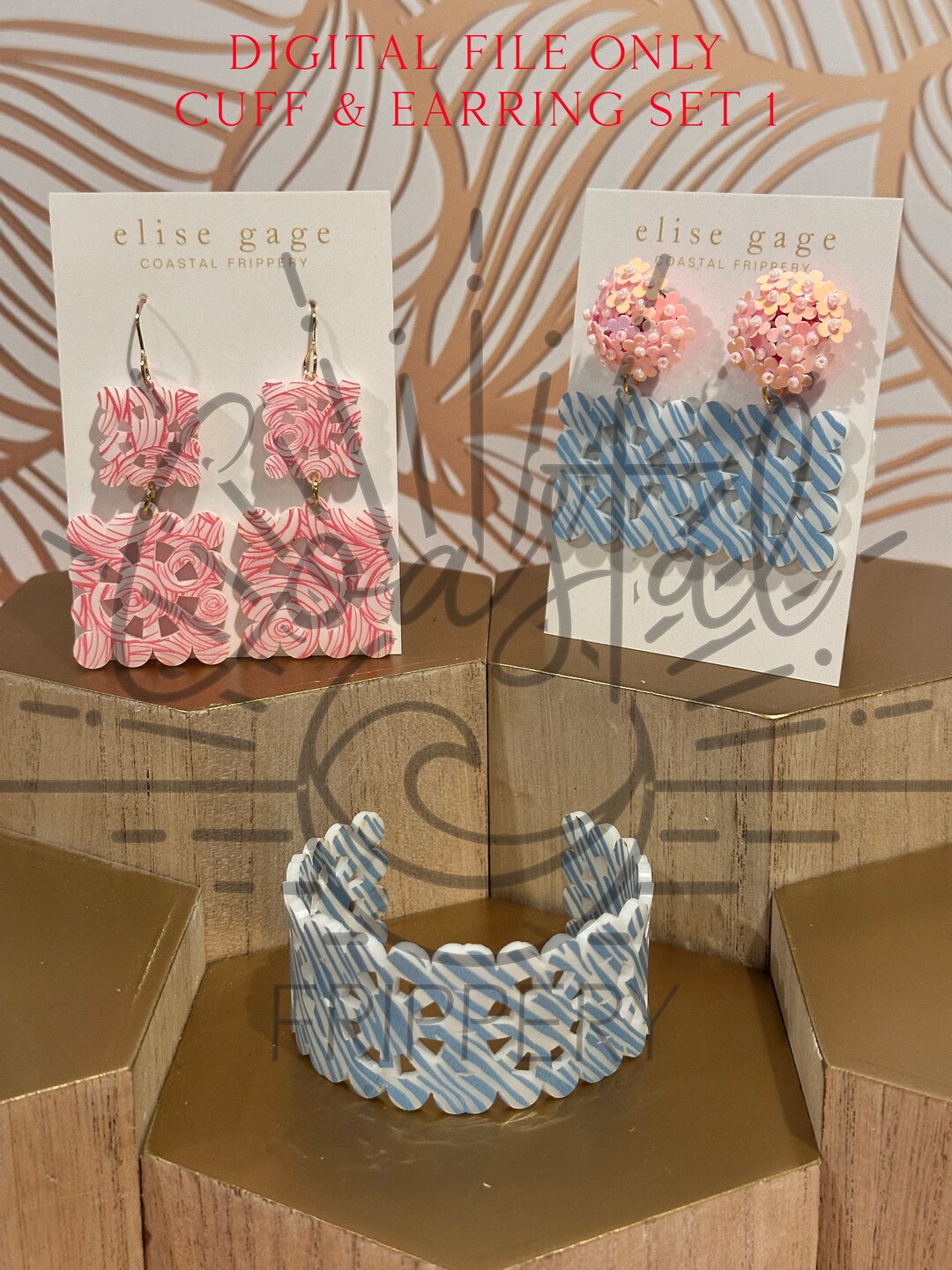 Acrylic Cuff and Earring Set File - DIGITAL FILE ONLY - Bundle of 1 ...