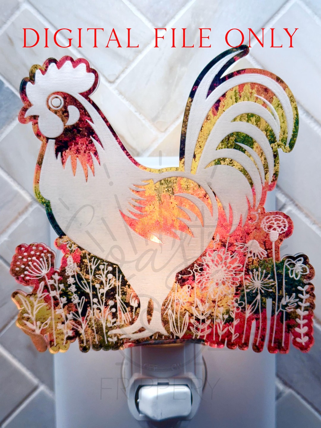 Chicken Night Light - Farm Night Light - Acrylic Nightlight ...