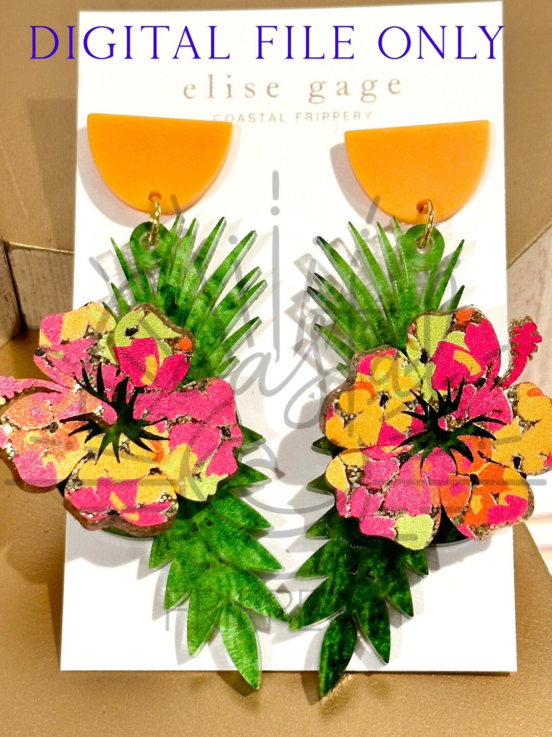 3D Molded Hibiscus Earrings - DIGITAL FILE ONLY - Etsy