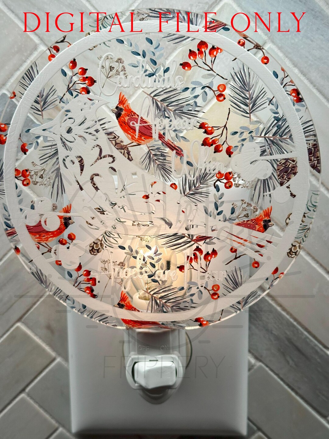 Cardinal Night Light - Cardinal Acrylic Night Light - Acrylic ...