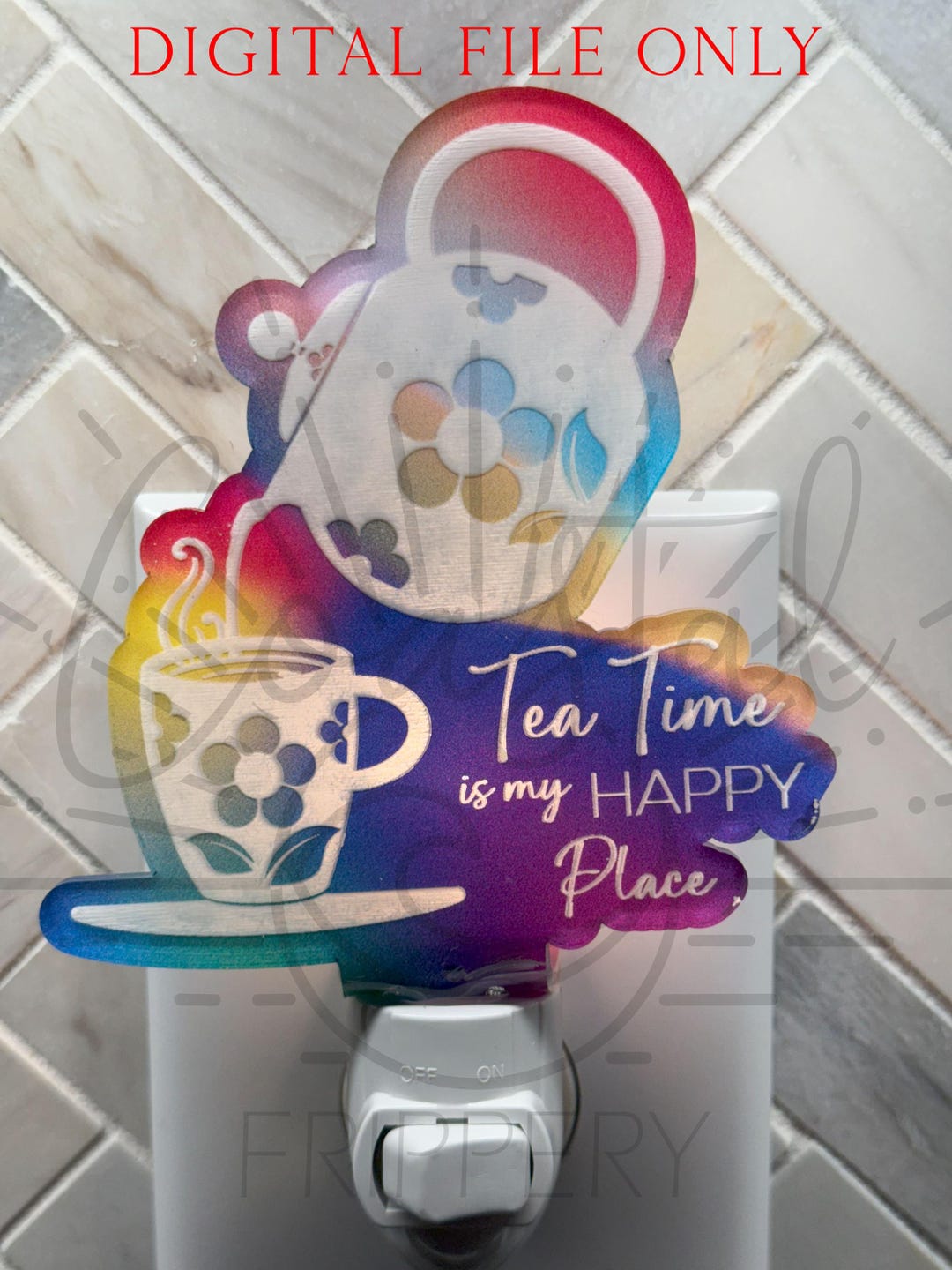 Tea Time Night Light Acrylic Nightlight - Tea Theme Nightlight Heat and ...