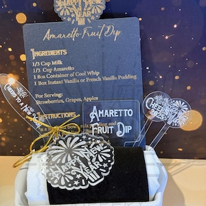 New Years Recipe Card Bundle - Amaretto Dip Recipe Card SVG File ...