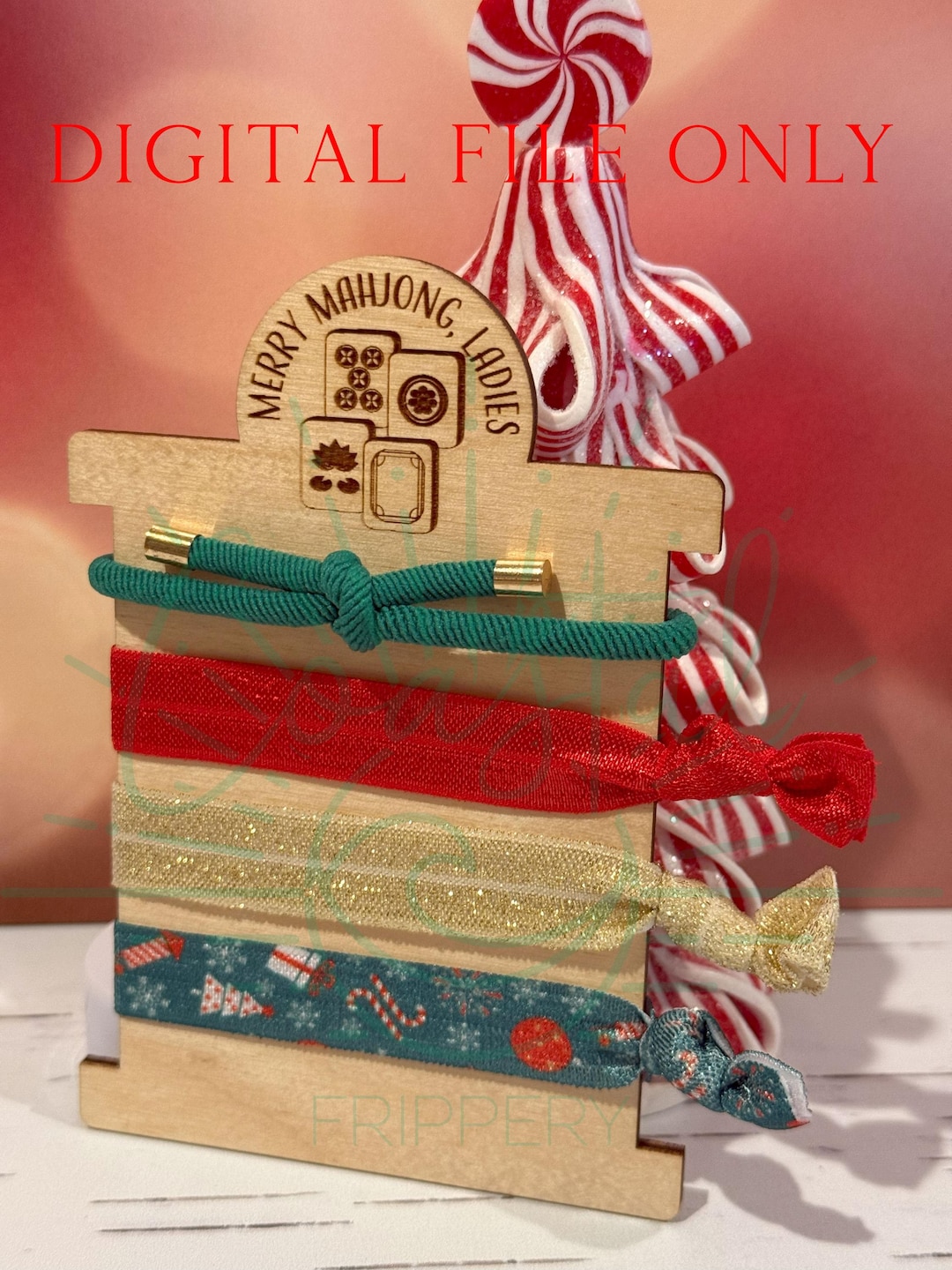 Merry Mahjong Hair Tie Board File - Christmas Hair Tie Board - DIGITAL ...