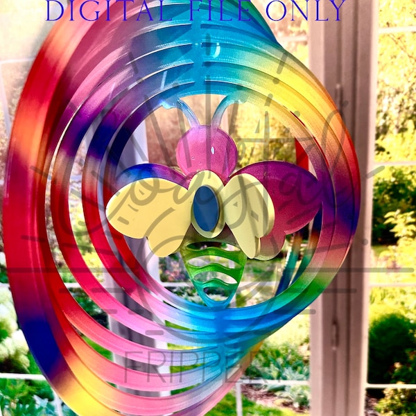 Round 3d Bumble Bee Wind Spinner Digital File Only - Etsy Singapore
