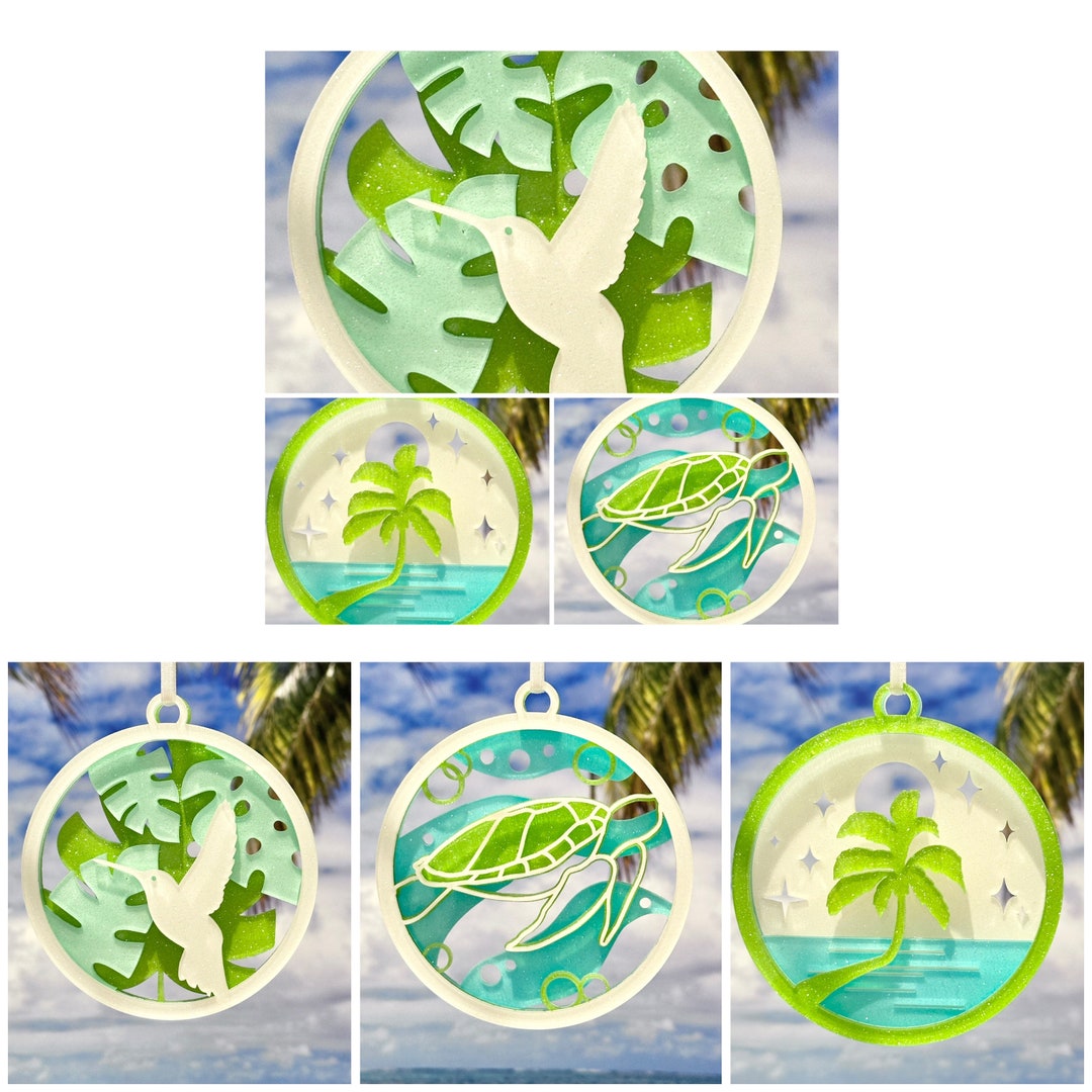 Beach Christmas Ornaments Beach Ornaments Sea Turtle Ornament Palm Tree ...
