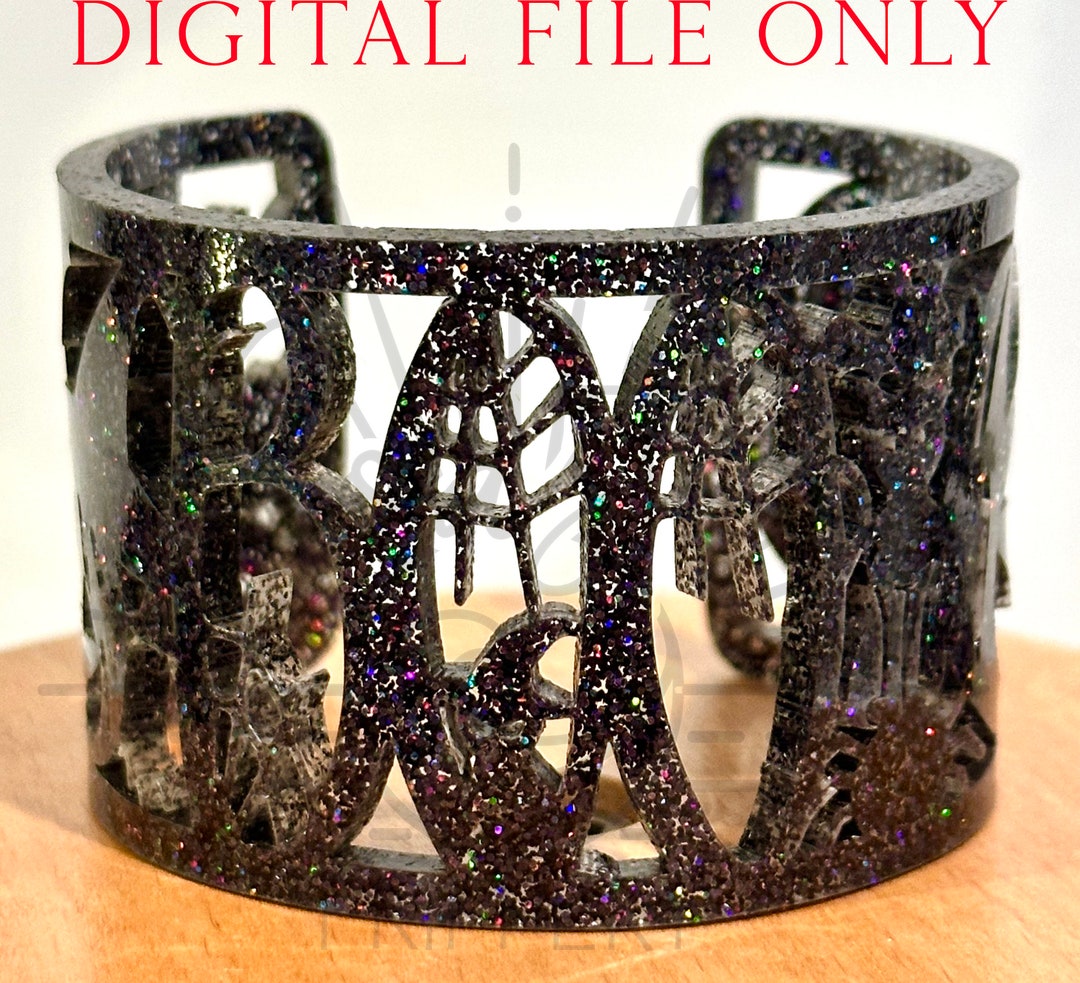 Halloween Boo Acrylic Cuff and Earring Set File - Halloween Cuff File ...