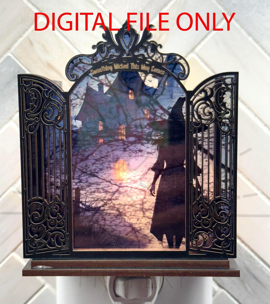 Haunted Gate Night Light Lantern - Spooky Lantern Night Light - Witch ...