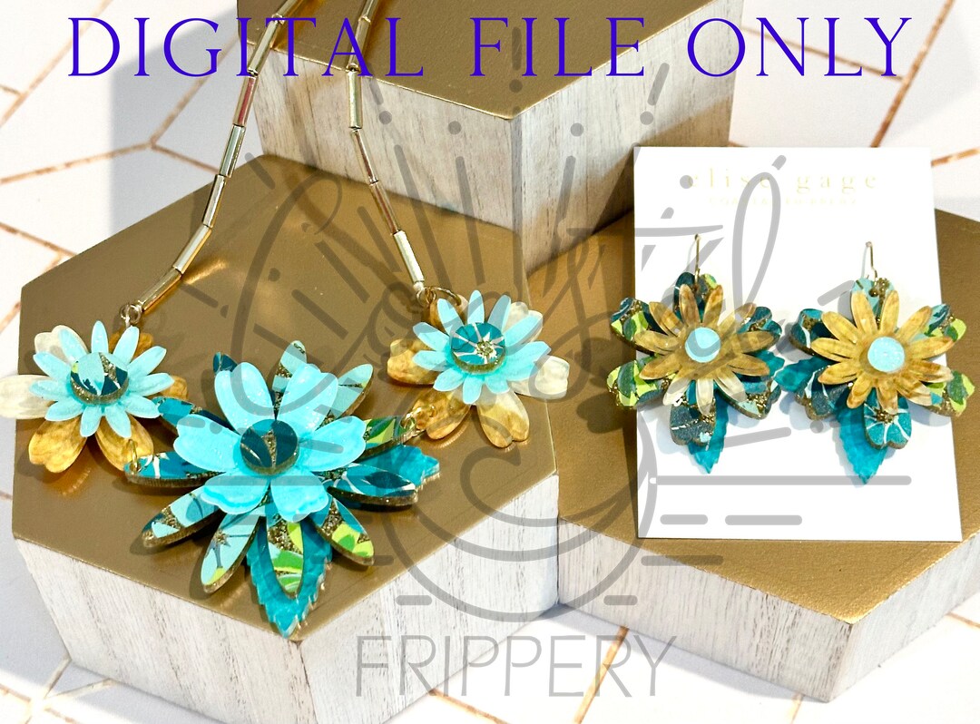 3D Necklace and Earring Set - DIGITAL FILE ONLY - Set 1 - Etsy