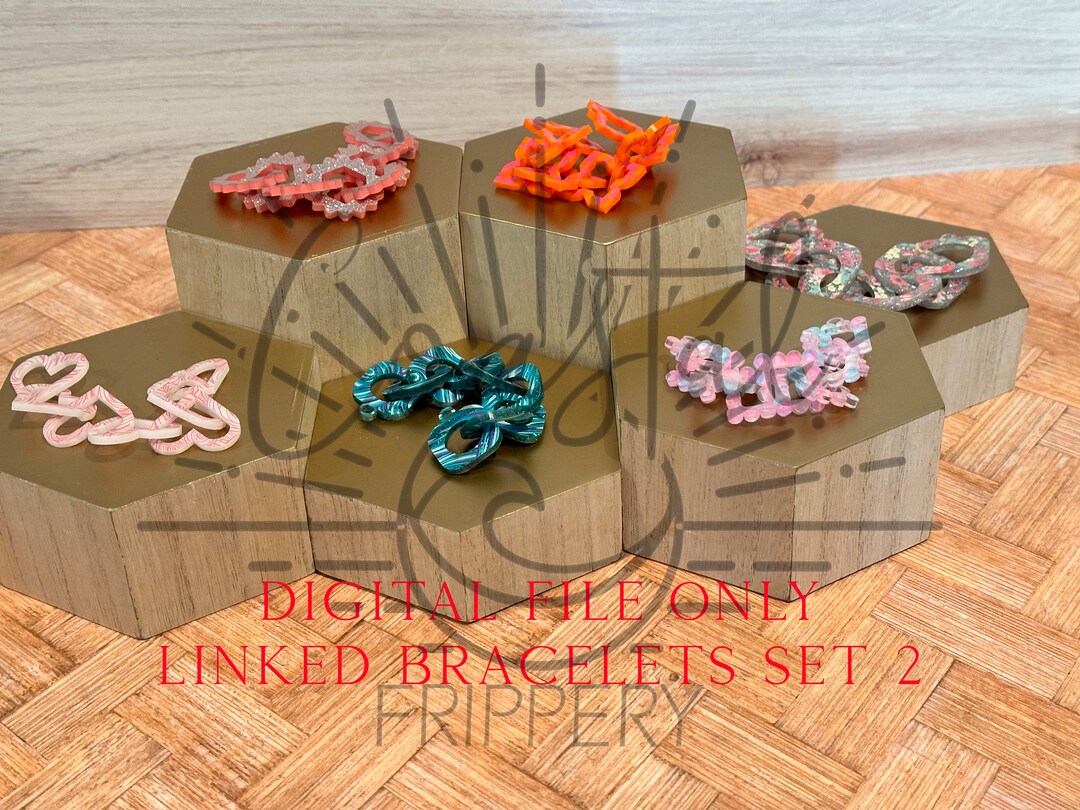Acrylic Link Bracelet File - DIGITAL FILE ONLY - Bundle of 6 Bracelets ...