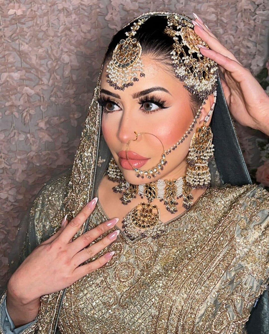 Pakistani Handmade Farshi Kundan Bridal Jhumar Set With Jhmkia and ...