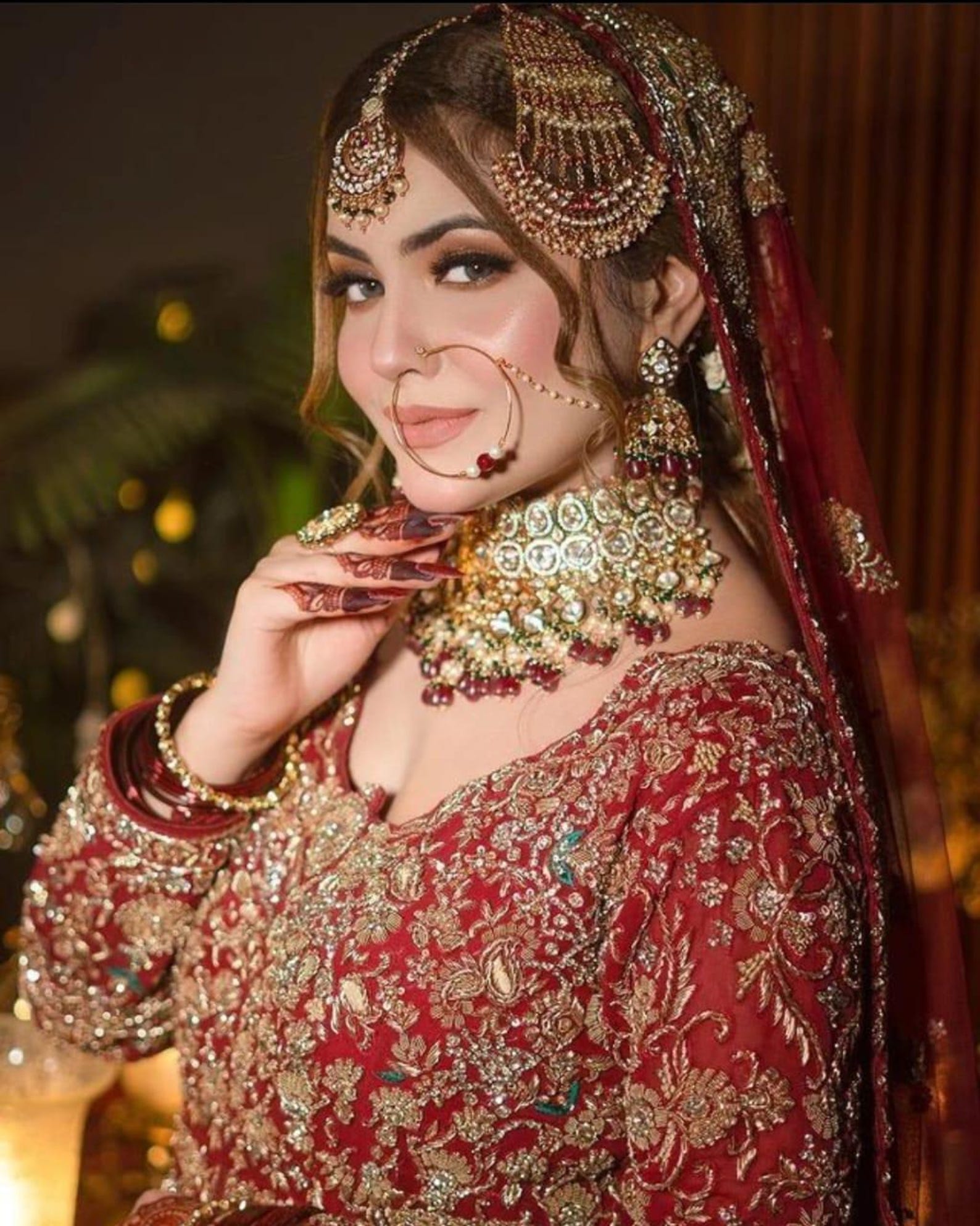 Gutka Kundan Bridal Jewelry Set – Traditional Choker, Nath, and Jhumar ...