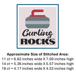 Cross Stitch Pattern Chart, Curling Rock Stone, Easy Small Pattern ...