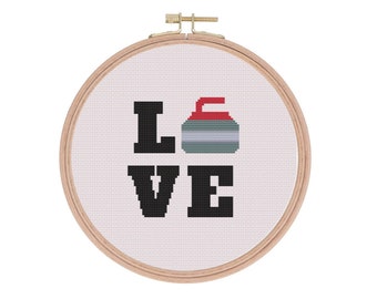 Cross Stitch Pattern Chart, Curling Rock Stone, Easy Small Pattern ...