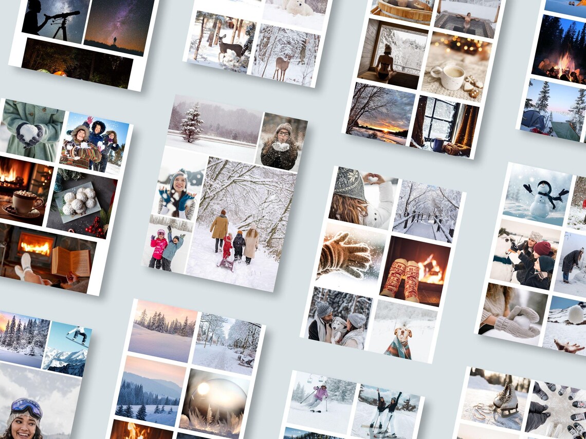 2025 Vision Board Kit for Winter, Vision Board Printable, Winter ...