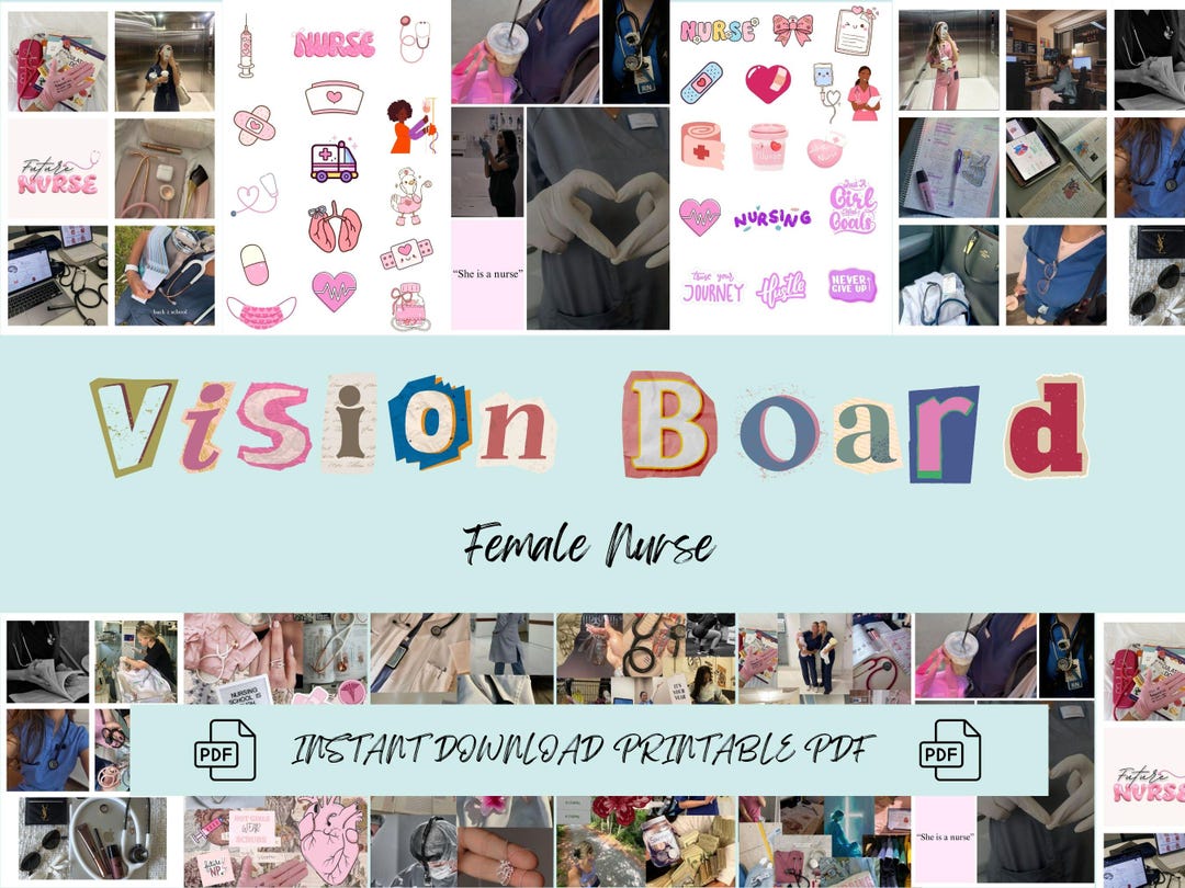2026 Nurse Women Vision Board Kit: Nurse Student, Affirmation, Career ...