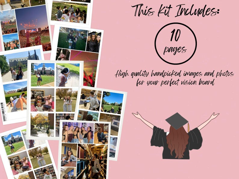 College Vision Board Kit, Printable Photo Collage (digital Download) - Etsy
