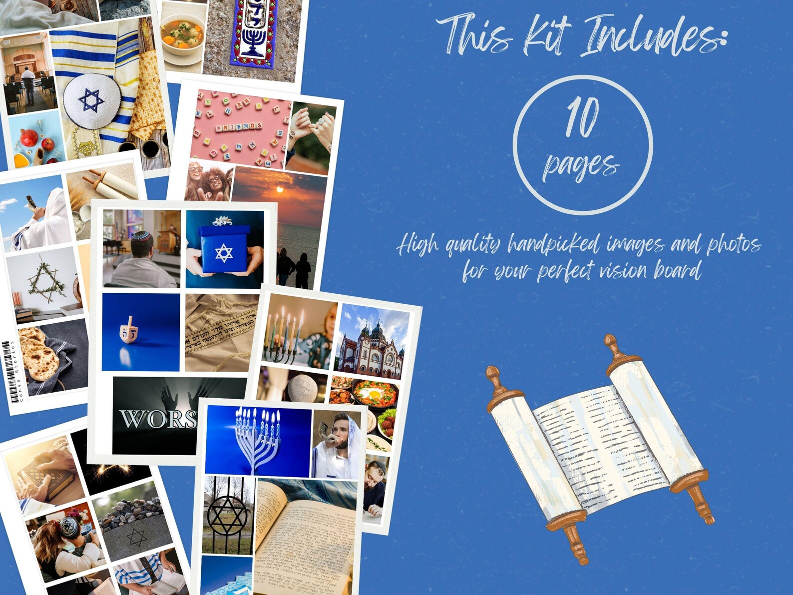 Jewish Vision Board Kit 2026 Printable Photos & Verses (digital ...