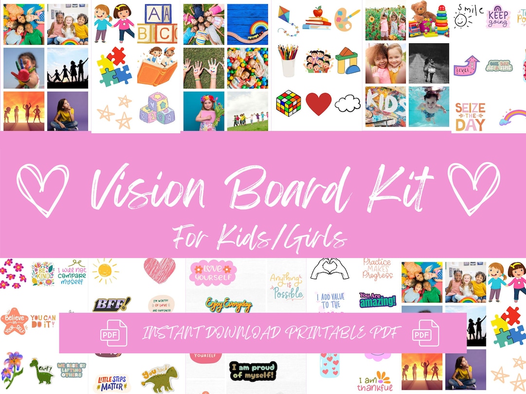 2026 Kids Vision Board Kit: 50+ Printable Affirmations (digital ...