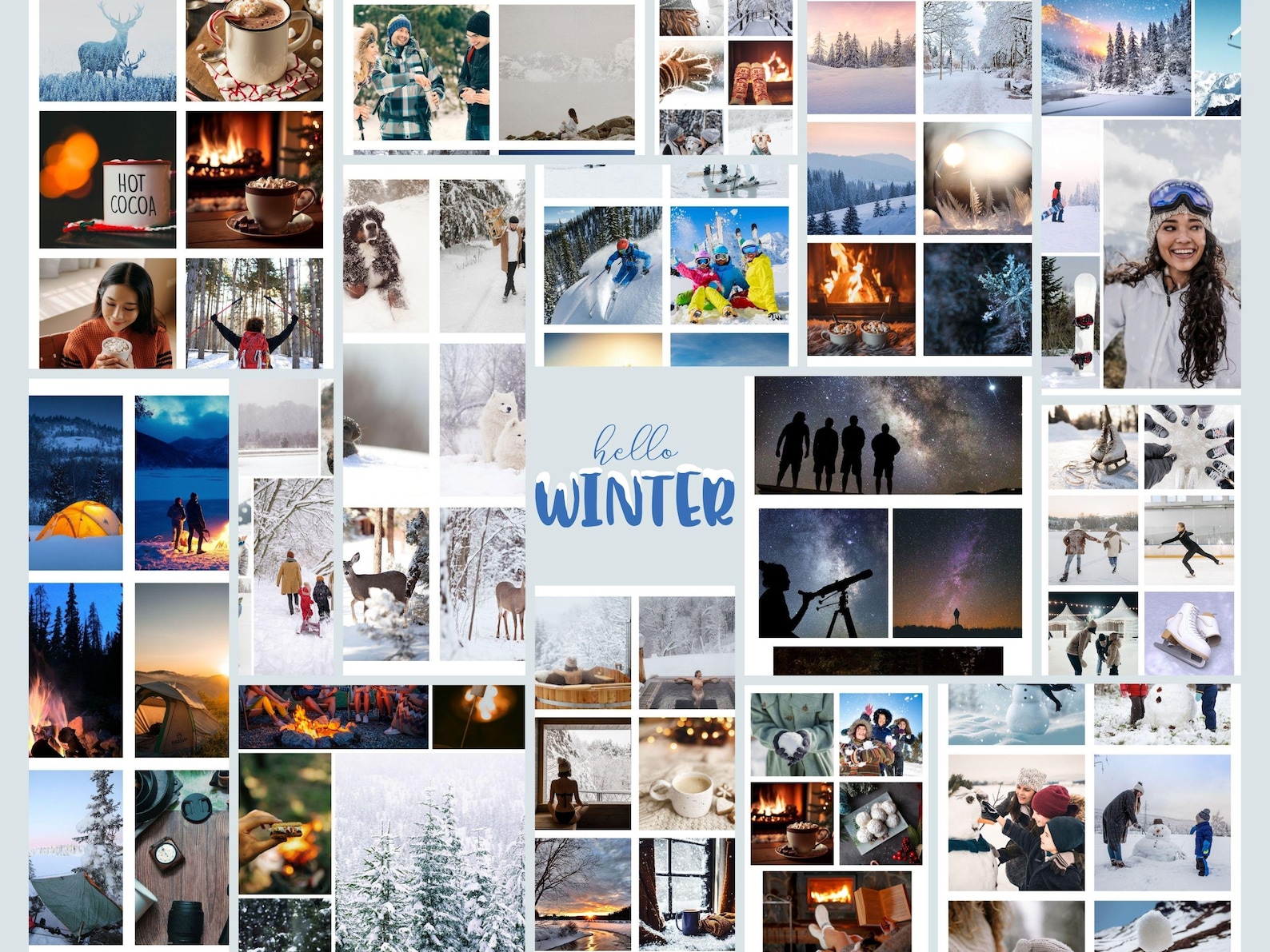 2025 Vision Board Kit for Winter, Vision Board Printable, Winter ...