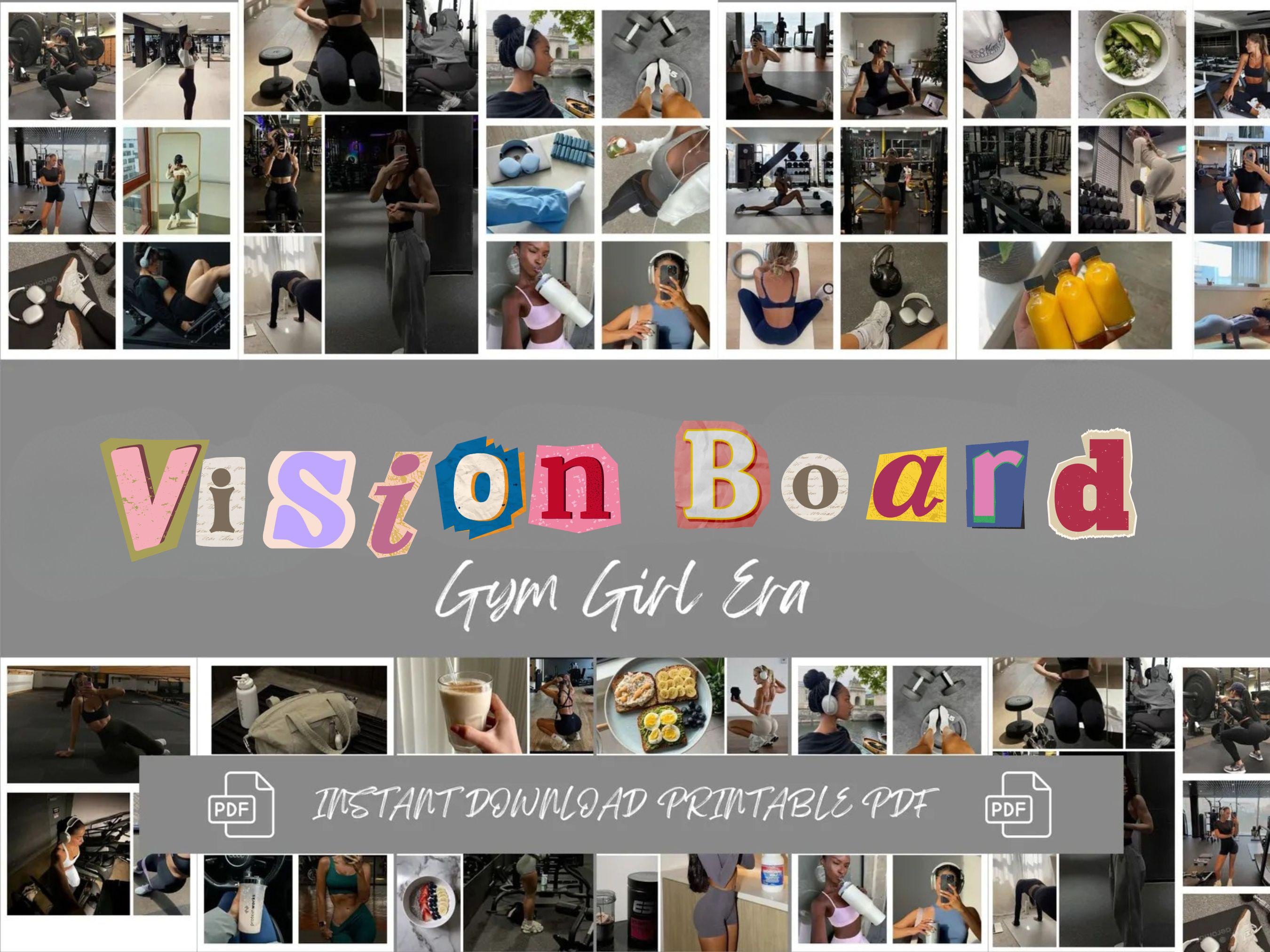 Gym Girl Era Vision Board Kit: Fitness Motivation Printables (PDF ...