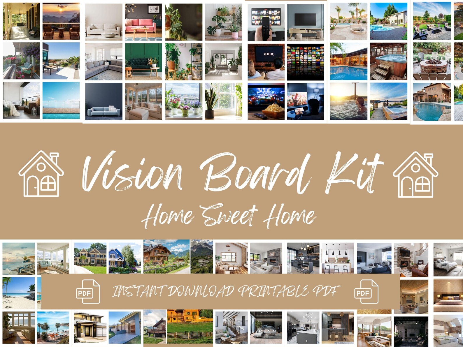 2025 Vision Board Kit Home Sweet Home, Vision Board Printable, Vision ...