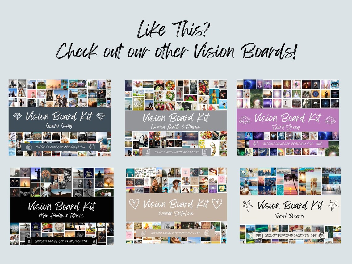 2025 Vision Board Kit for Winter, Vision Board Printable, Winter ...